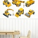 Construction Trucks Set Fabric Wall Decal Nursery Decor, Reusable and ...