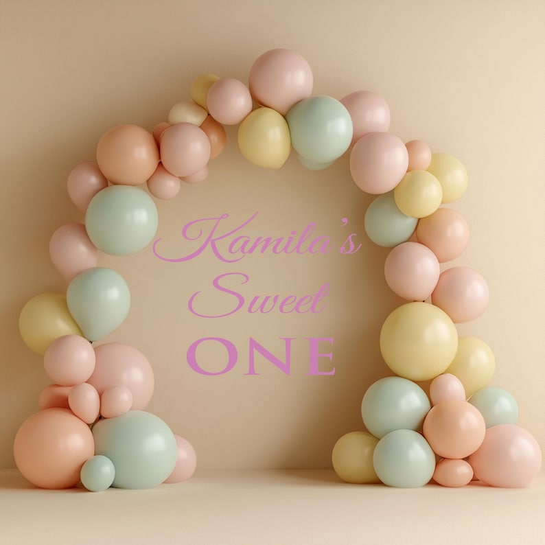Sweet One Vinyl Decal - First Birthday Backdrop Decal, Personalized ...