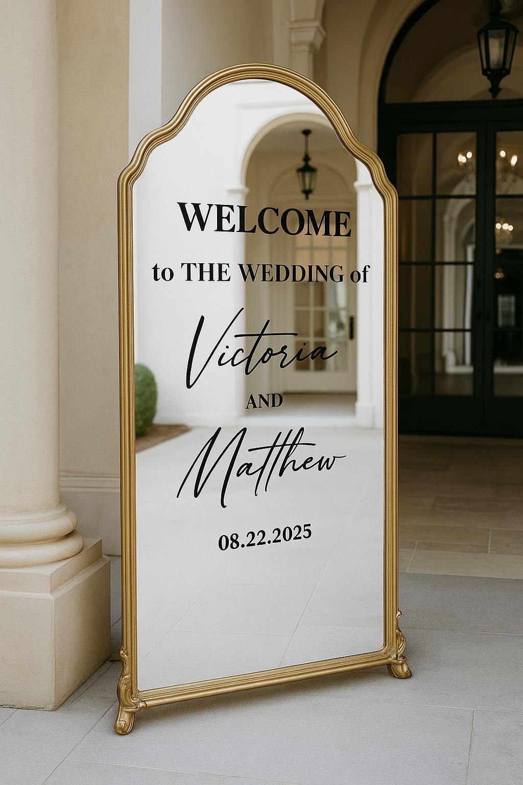 Custom Wedding Welcome Sign Decal: Personalized Names and Date A094 - Etsy