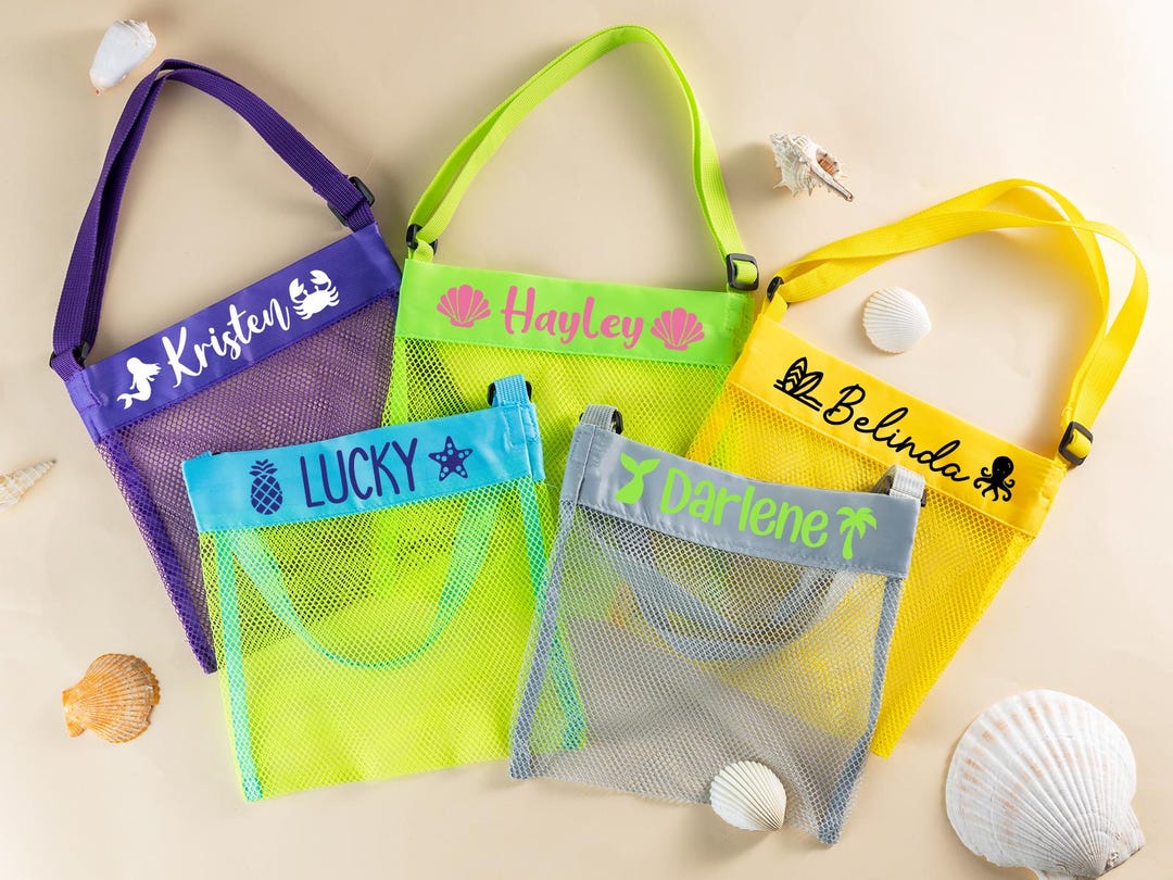 Custom Seashell Bag,personalized Mesh Shell Bag,monogram Shell Beach ...