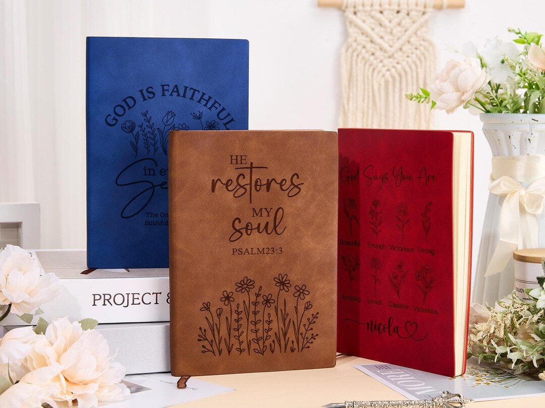 Engraved Christian Journal for Her,bible Scripture Study Journal,prayer ...