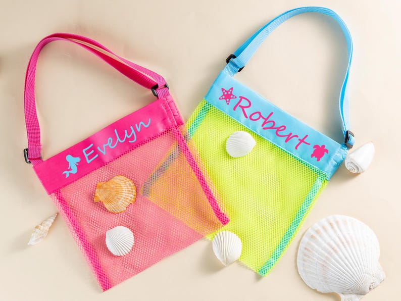 Custom Seashell Bag,personalized Mesh Shell Bag,monogram Shell Beach ...