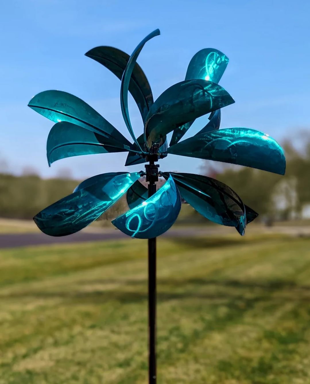 Turquoise Luminous Montana - 30" Wind Spinner, Lawn Art, Garden Decor ...