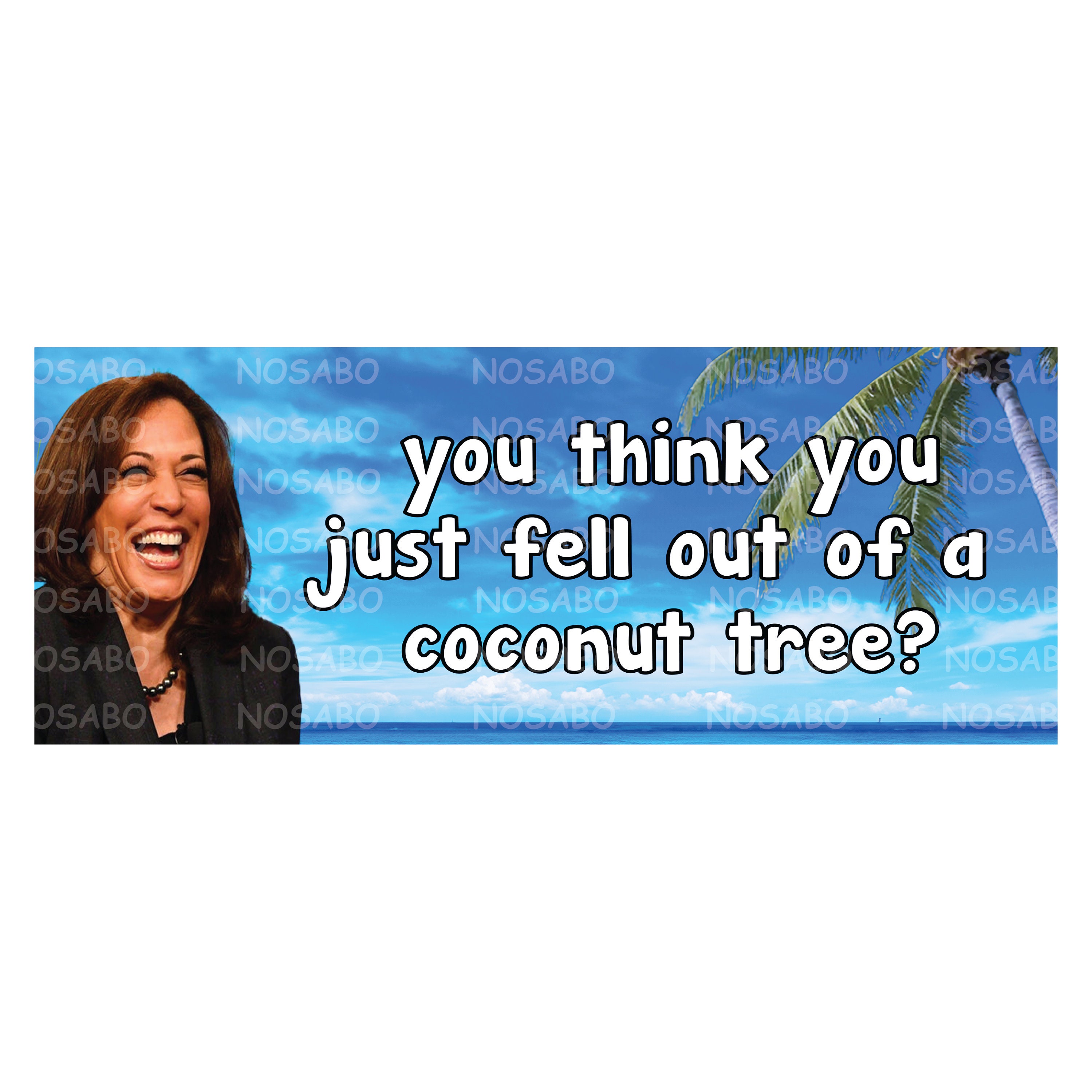 Kamala Harris Coconut Tree Meme Bumper Sticker Funny Meme Sticker 8.7 ...