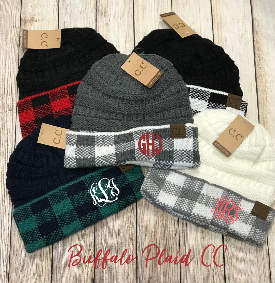 CC Buffalo Plaid Beanies - Etsy