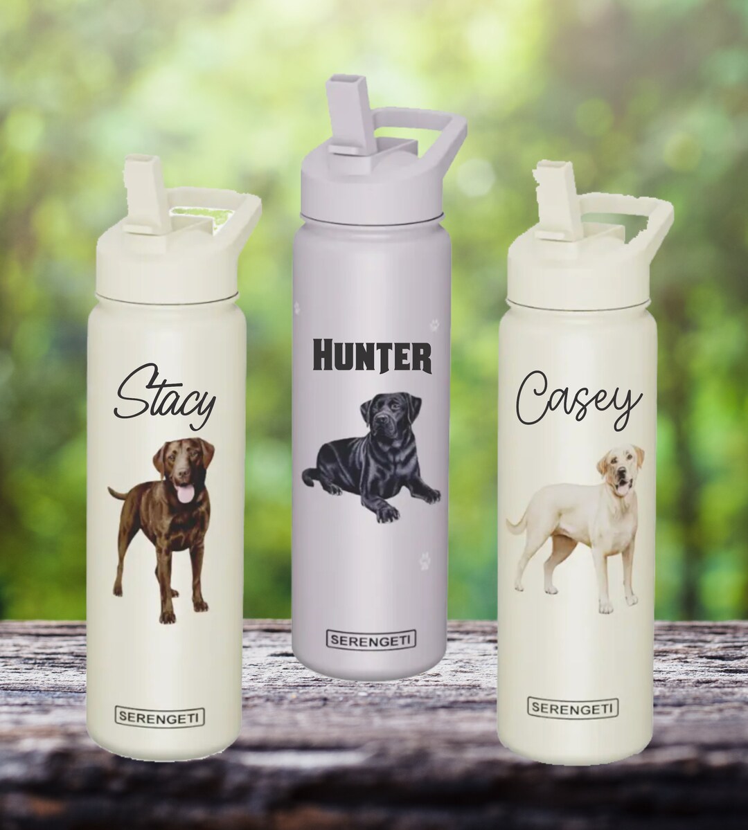 Labrador - Personalized, Stainless Steel Water Bottle, 3D Image, Vinyl ...