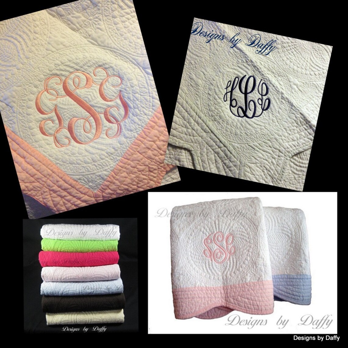 Monogrammed Baby Quilt - Baby Shower Gift, Personalized, New Mom ...