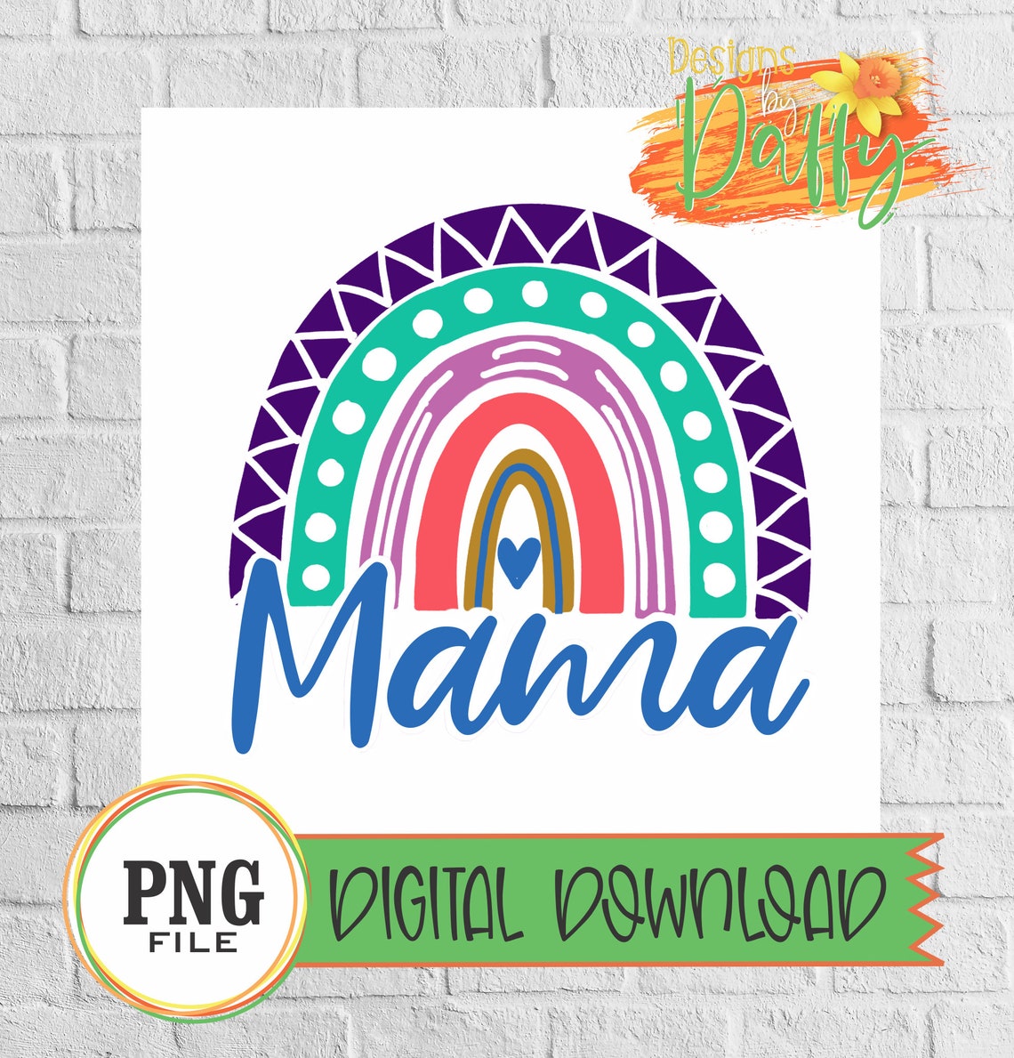 Mama Boho Rainbow Rainbow Digital Transfer Sublimation - Etsy