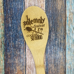 Wizard's Kitchen Spoons - Wizard Bamboo Spoon Set, Engraved Wooden ...