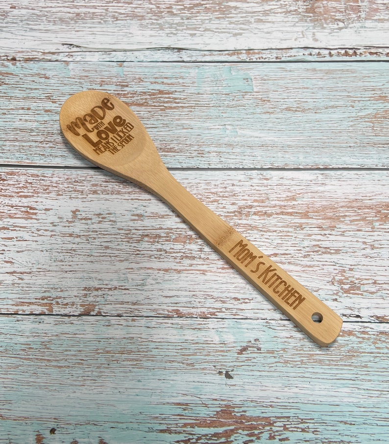 Wooden Spoons Personalized Made With Love Engraved Bamboo - Etsy