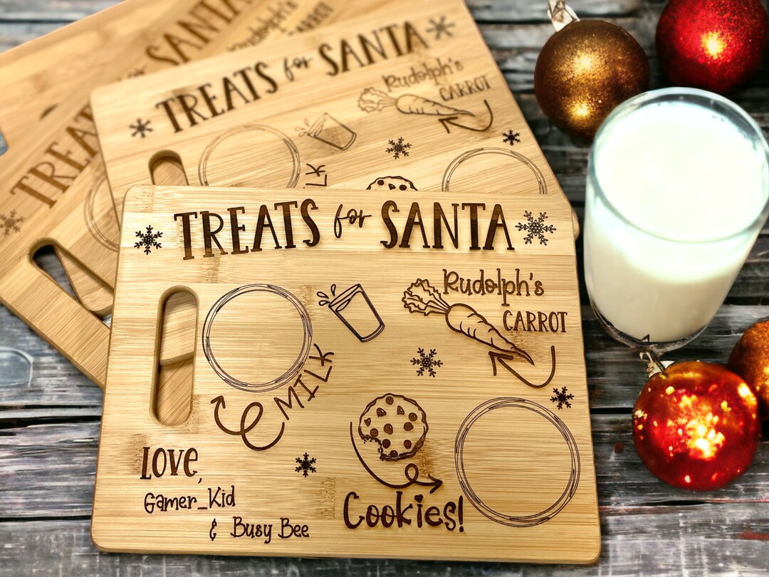 Personalized Santa Cookies and Milk Plate - Christmas Eve Santa Tray ...