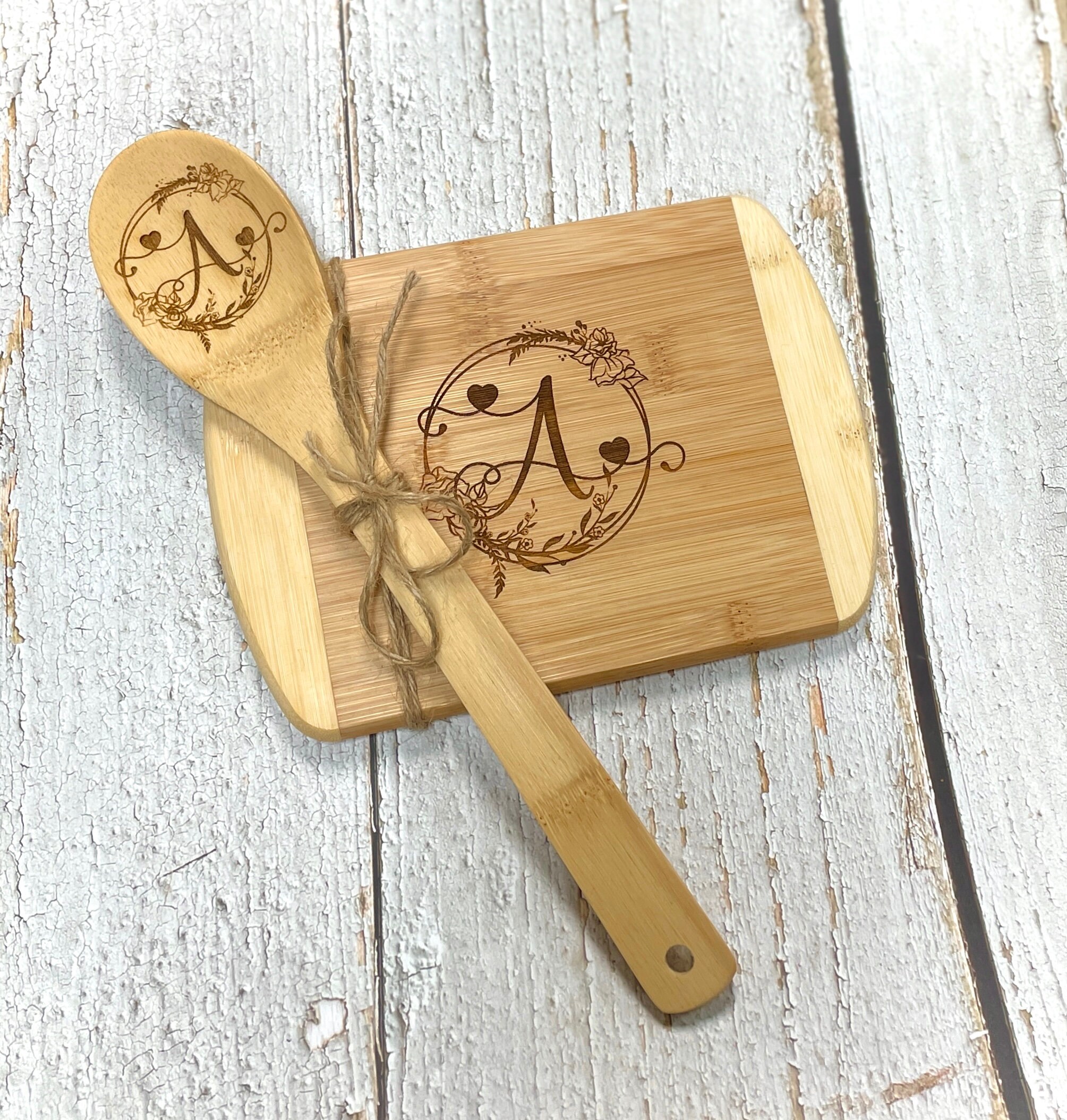 Personalized Cutting Board Wooden Spoon Set Custom Cutting - Etsy