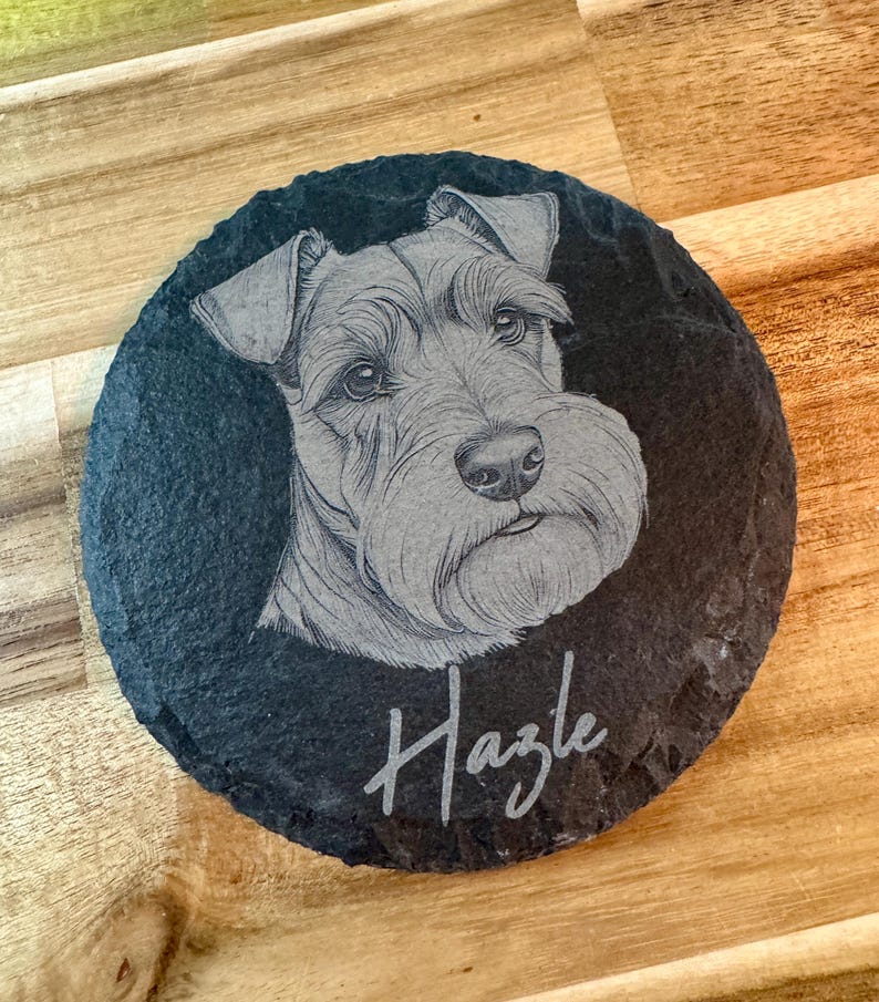 Dog Breed Coasters, Laser Engraved Slate , Gift for Dog Lovers, Custom ...