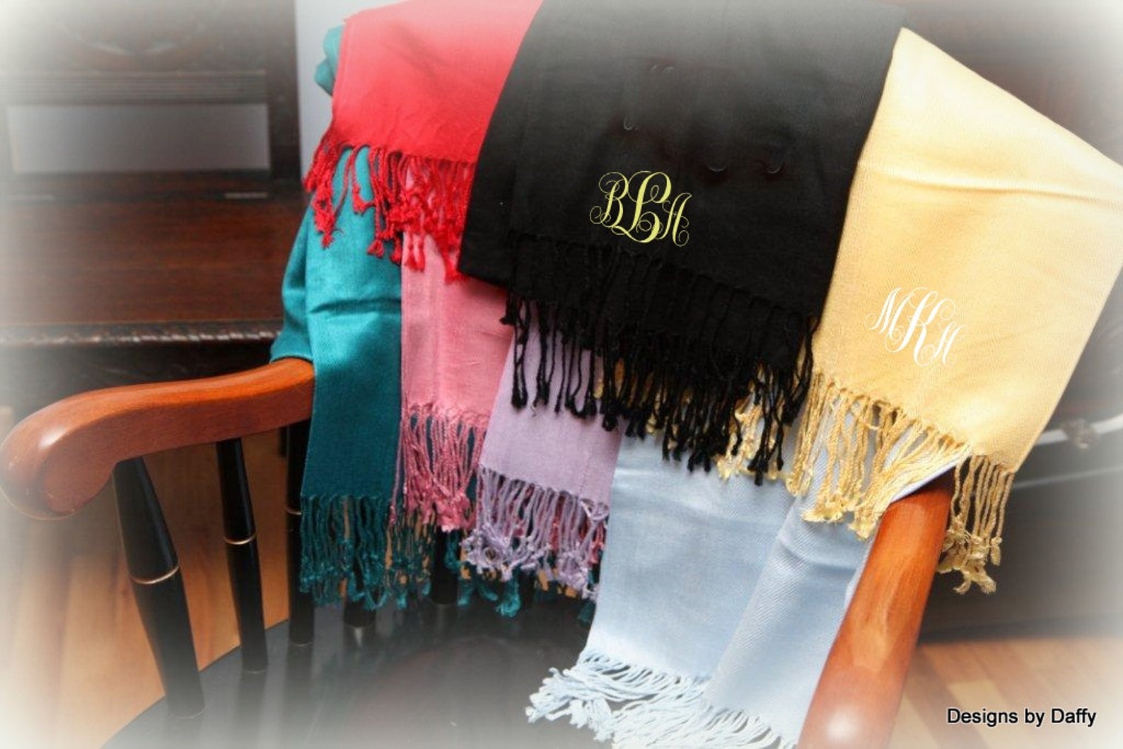 Monogrammed Pashmina Scarf Monogrammed Shawl Bridesmaid - Etsy