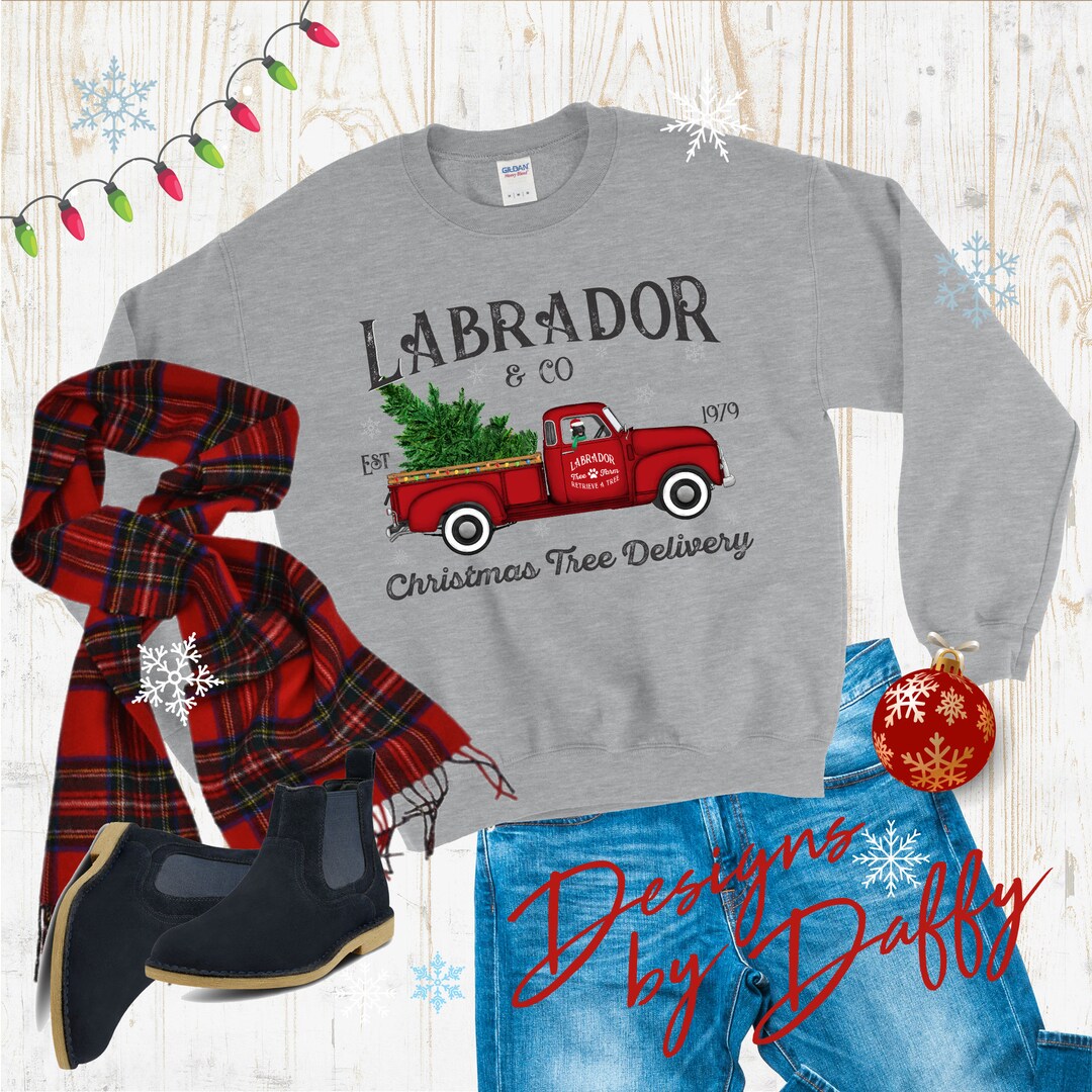 CHRISTMAS SWEATSHIRT - Christmas Shirts, Black Labrador Longsleeve Tee ...