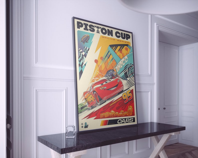 Cars Movie Poster Lightning Mcqueen Print Film Poster Vintage Retro Art ...