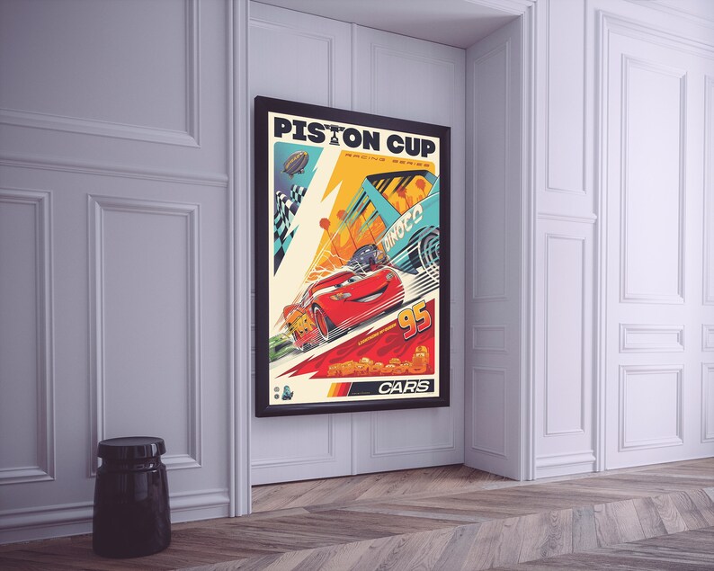 Cars Movie Poster Lightning Mcqueen Print Film Poster Vintage Retro Art ...