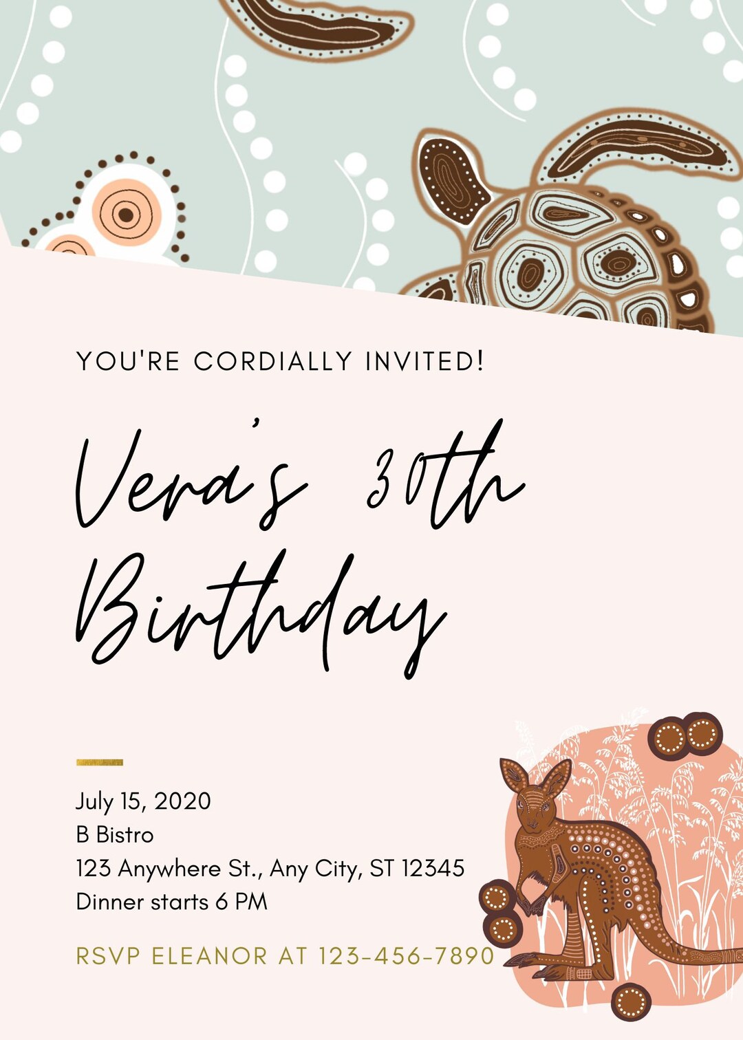 Beautiful Indigenous Birthday Invitation! - Etsy