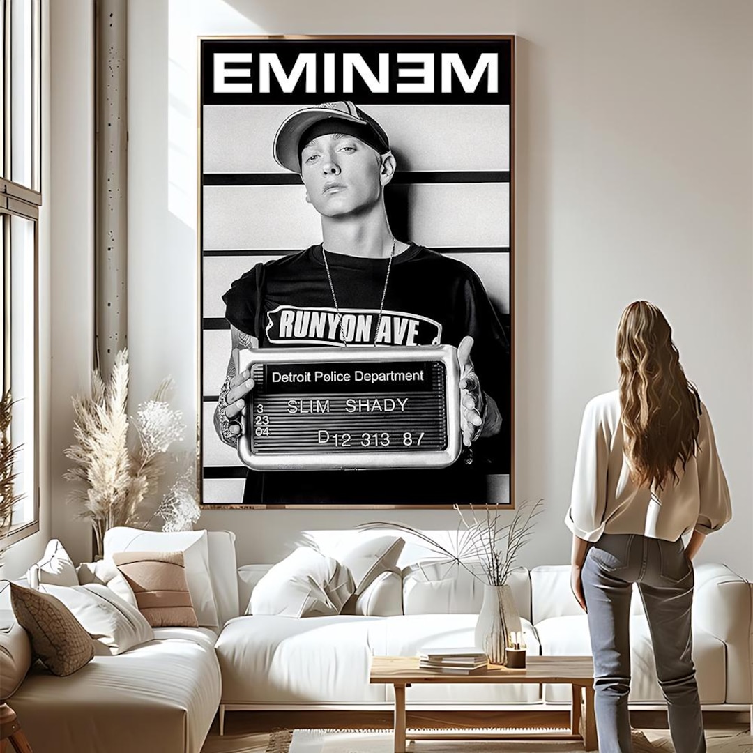 Eminem Mugshot Musik Poster, Canvas Posters, Holiday Gifts, Star Poster ...
