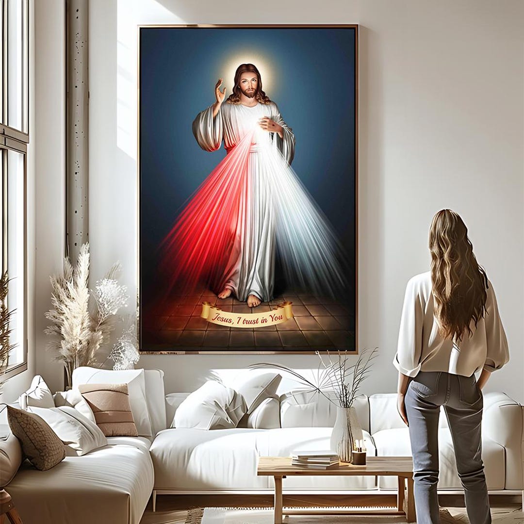Divine Mercy Love Jesus Christ Motivational Poster, Canvas Posters ...