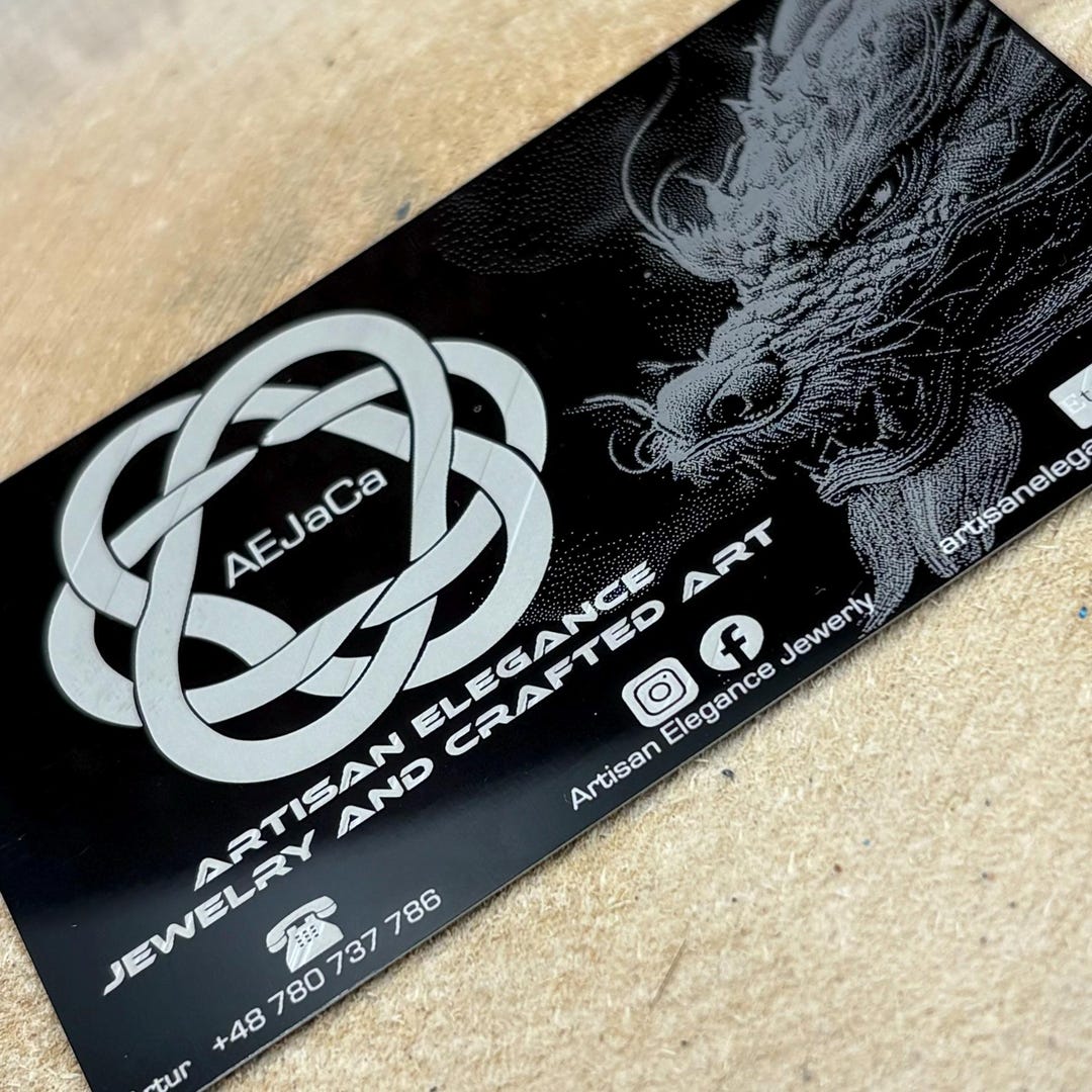 Set of 5 - Custom Aluminum Business Cards With QR Code and Logo ...