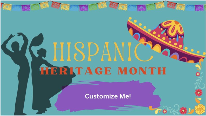 Hispanic Heritage Month Zoom Background-fully Customizable Template! - Etsy