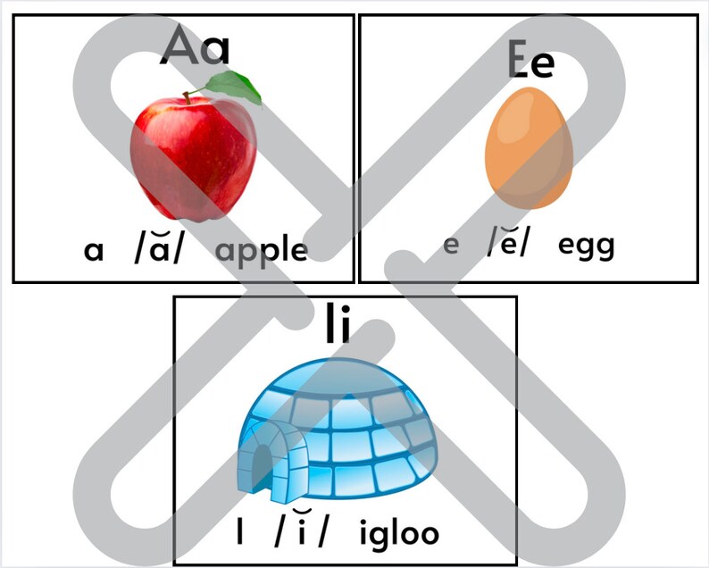 Soft Vowel Sounds Cards - Printable Cards and Full-page Slides - Etsy ...