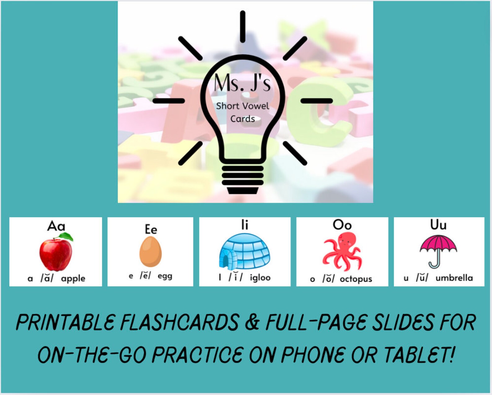 Soft Vowel Sounds Cards - Printable Cards and Full-page Slides - Etsy ...