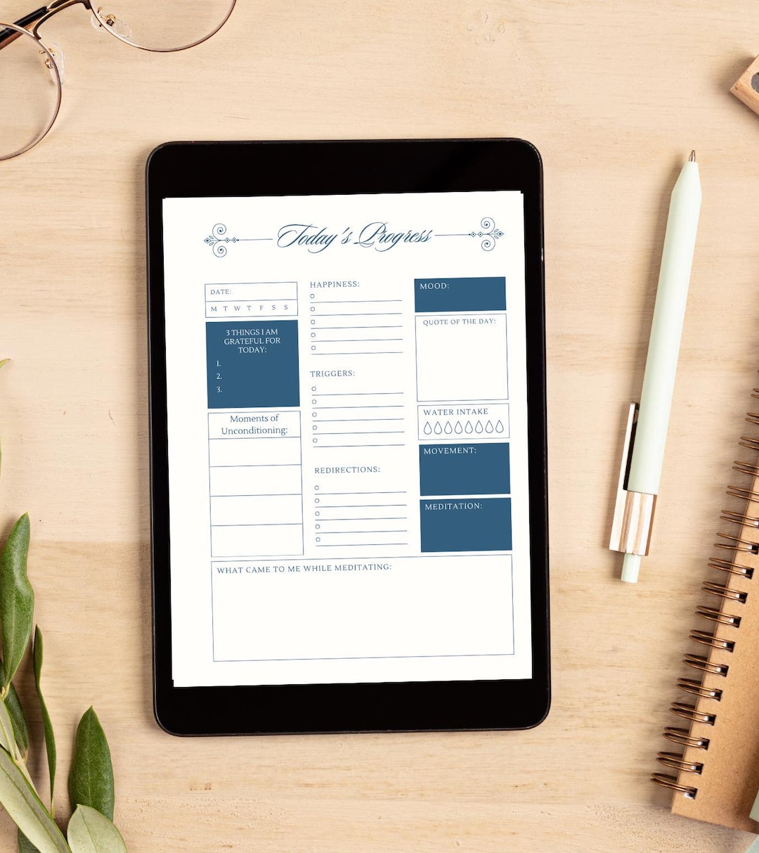 Daily Healing Journal for Complex Trauma, C-PTSD Digital Workbook in Slate Blue - Etsy