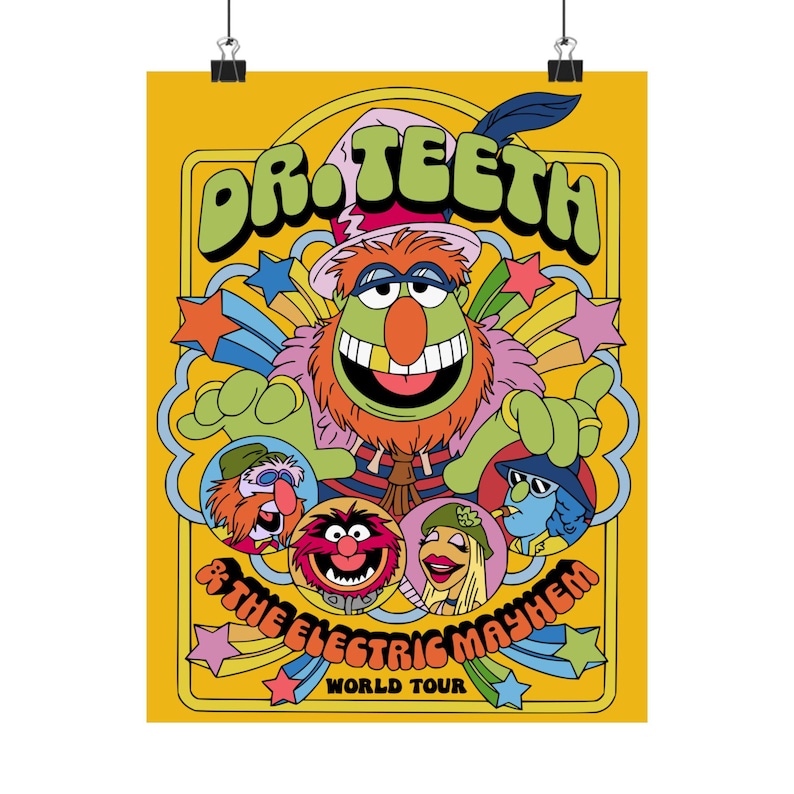 Dr. Teeth & the Electric Mayhem Band Poster - Retro Muppets Wall Art ...