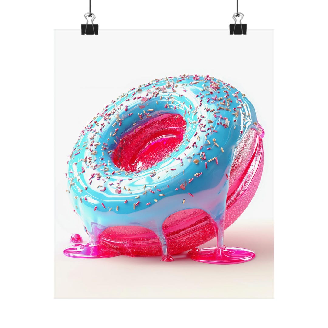 Drippy Donut Print: Candycore Pop Art - Maximalist Decor - Etsy