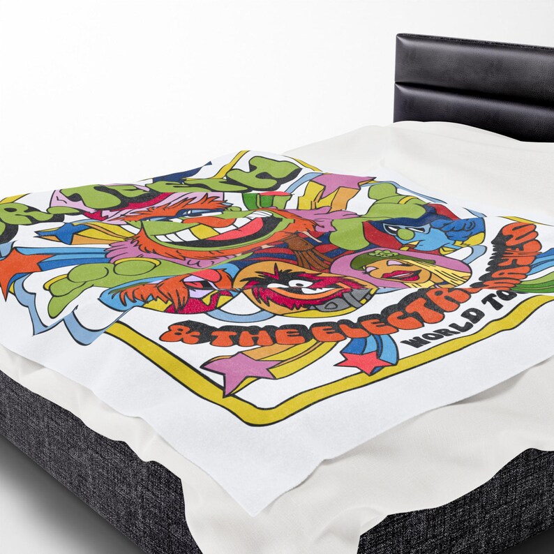Dr. Teeth & the Electric Mayhem Muppet Blanket, Velveteen Plush Throw ...