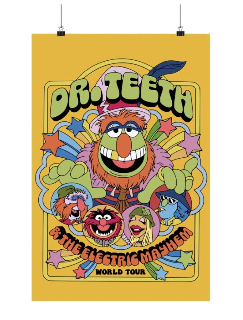 Dr. Teeth & the Electric Mayhem Band Poster - Retro Muppets Wall Art ...