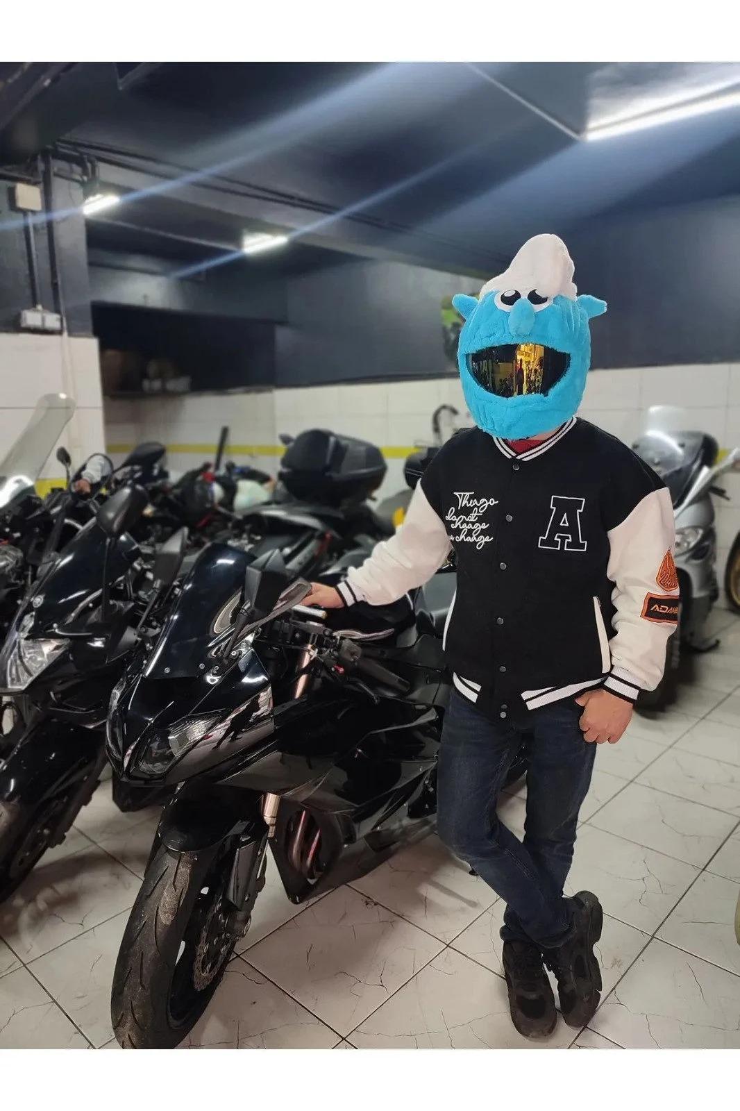 Helmet Cover Plush, Motorcycle Helmet Cover, Motorbike Funny Case ...