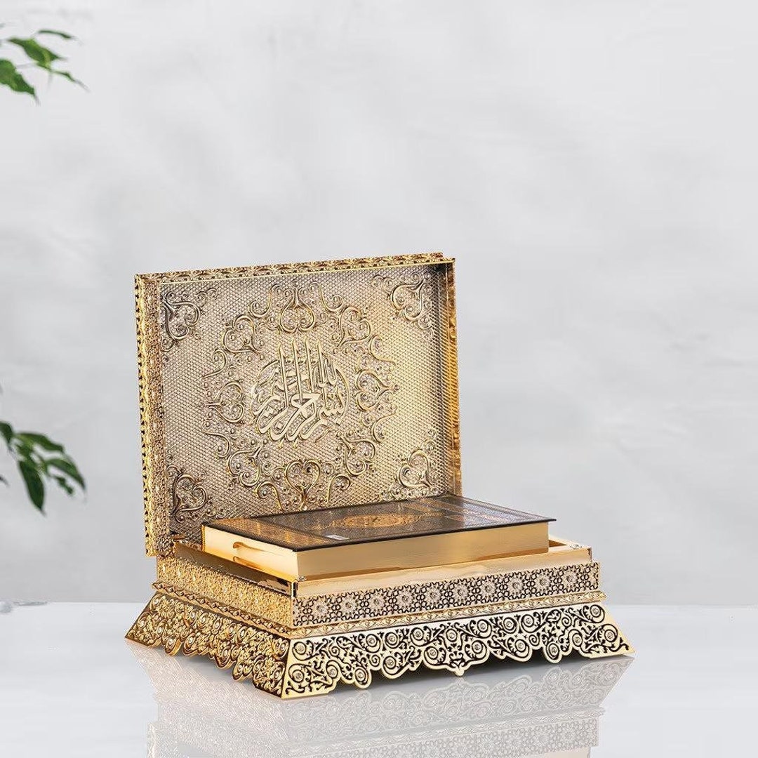 Chest Quran Box Gold, Luxury Quran Box, Muslim Gift, Home Decor ...