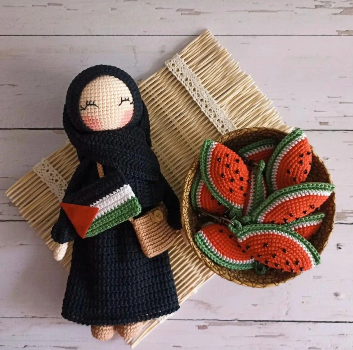Palestine Hijab Doll, Crochet Palestine Doll, Hijab Doll, Amigurumi ...