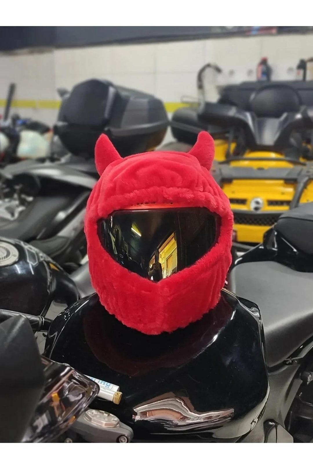 Helmet Cover Plush, Motorcycle Helmet Cover, Motorbike Funny Case ...