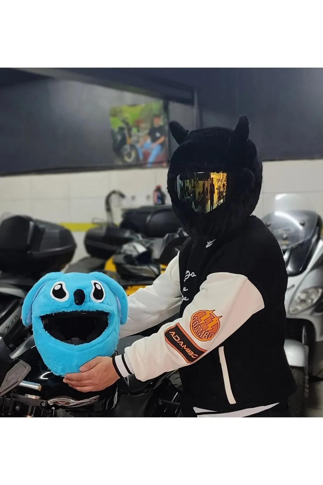 Helmet Cover Plush, Motorcycle Helmet Cover, Motorbike Funny Case ...