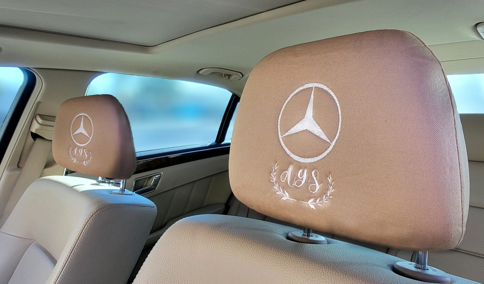 Personalized Embroidery Headrest Covers: Custom Car Accessories (2 ...