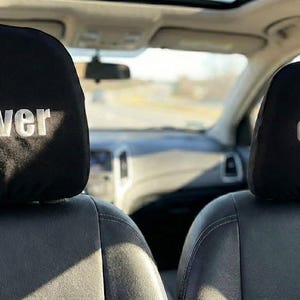 Personalized Embroidered Headrest Covers: Custom Car Decor - 2-piece ...