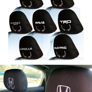 Personalized Embroidered Headrest Covers: Custom Car Decor - 2-piece ...