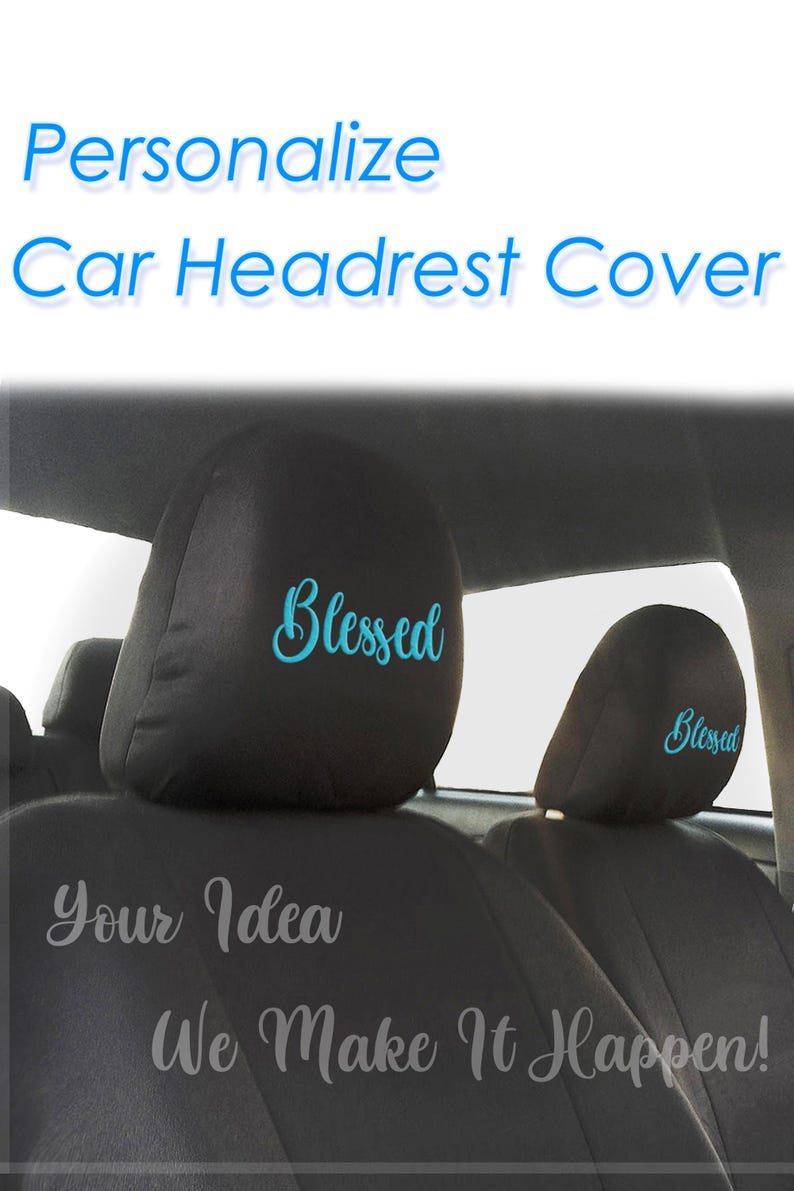 Personalized Embroidered Headrest Covers: Custom Car Decor - 2-piece ...