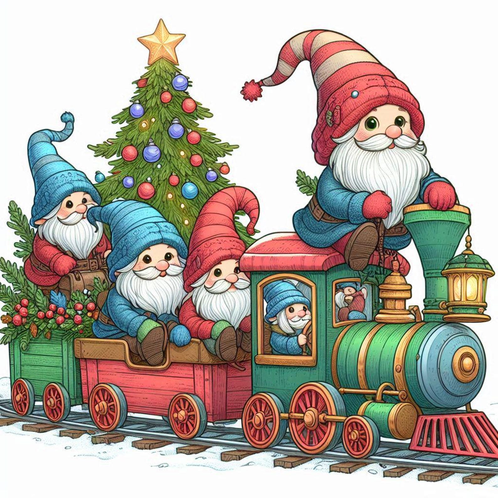 Gnome Christmas Train Cross Stitch Pattern - PDF, Instant Download ...