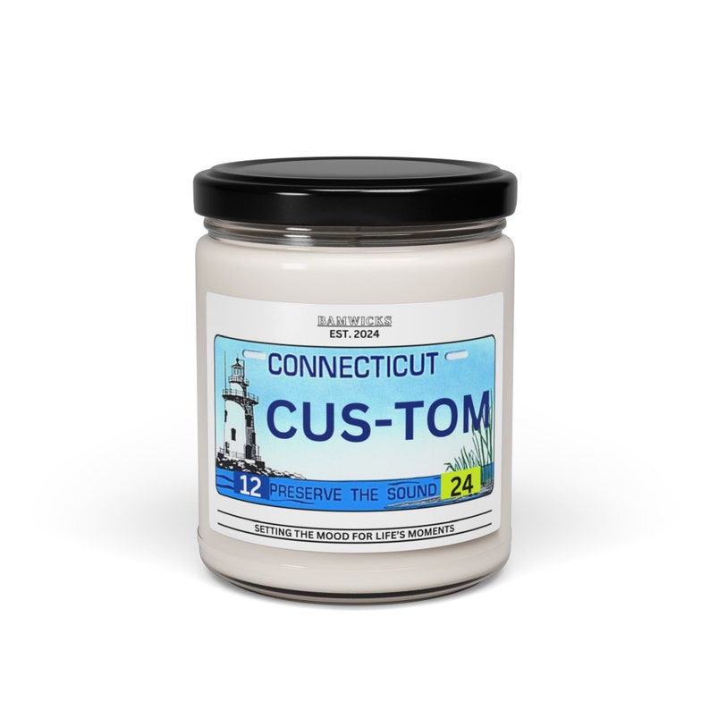 Connecticut Custom State License Plate Scented Candle Gift Personalized ...