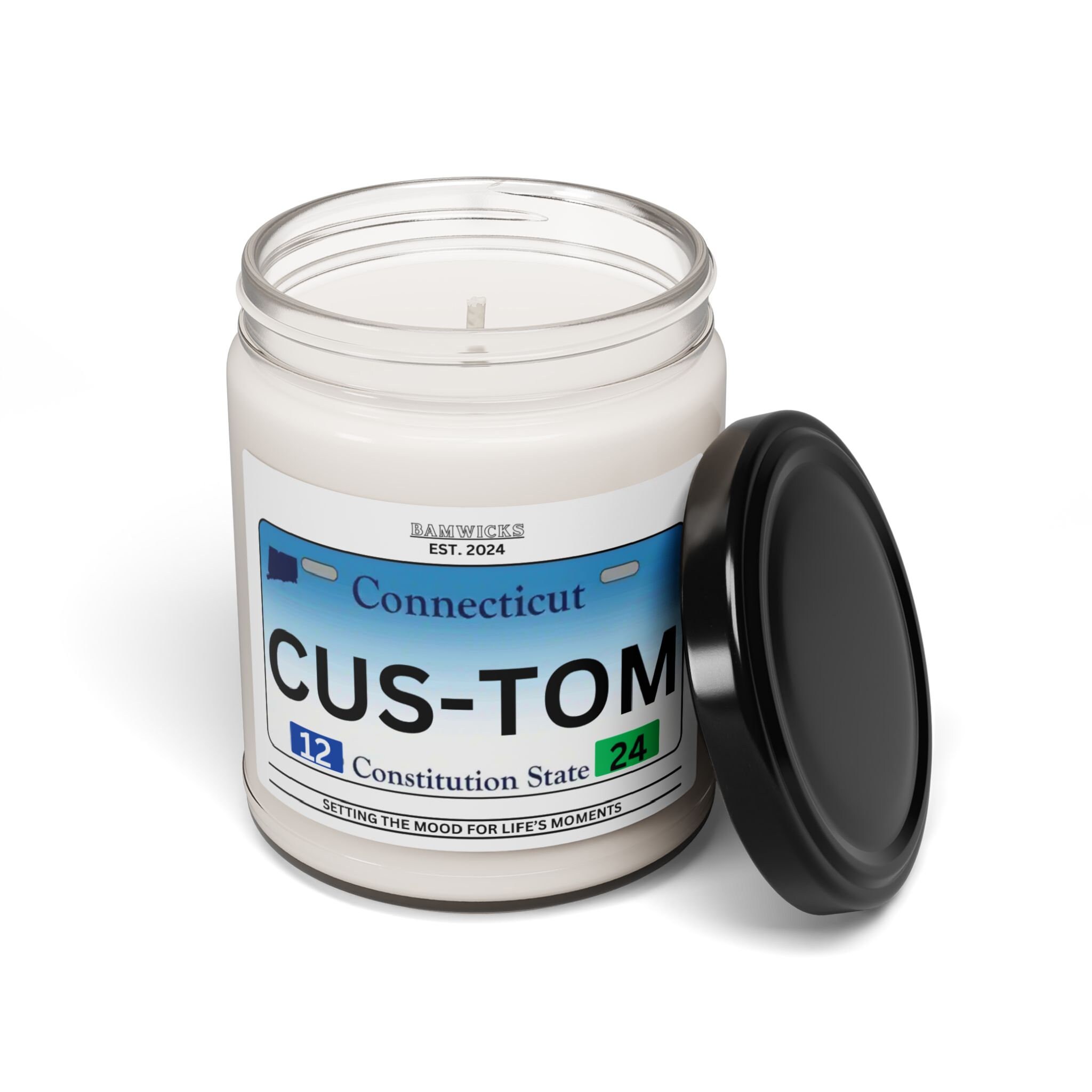 Connecticut Custom State License Plate Scented Candle Gift Personalized ...