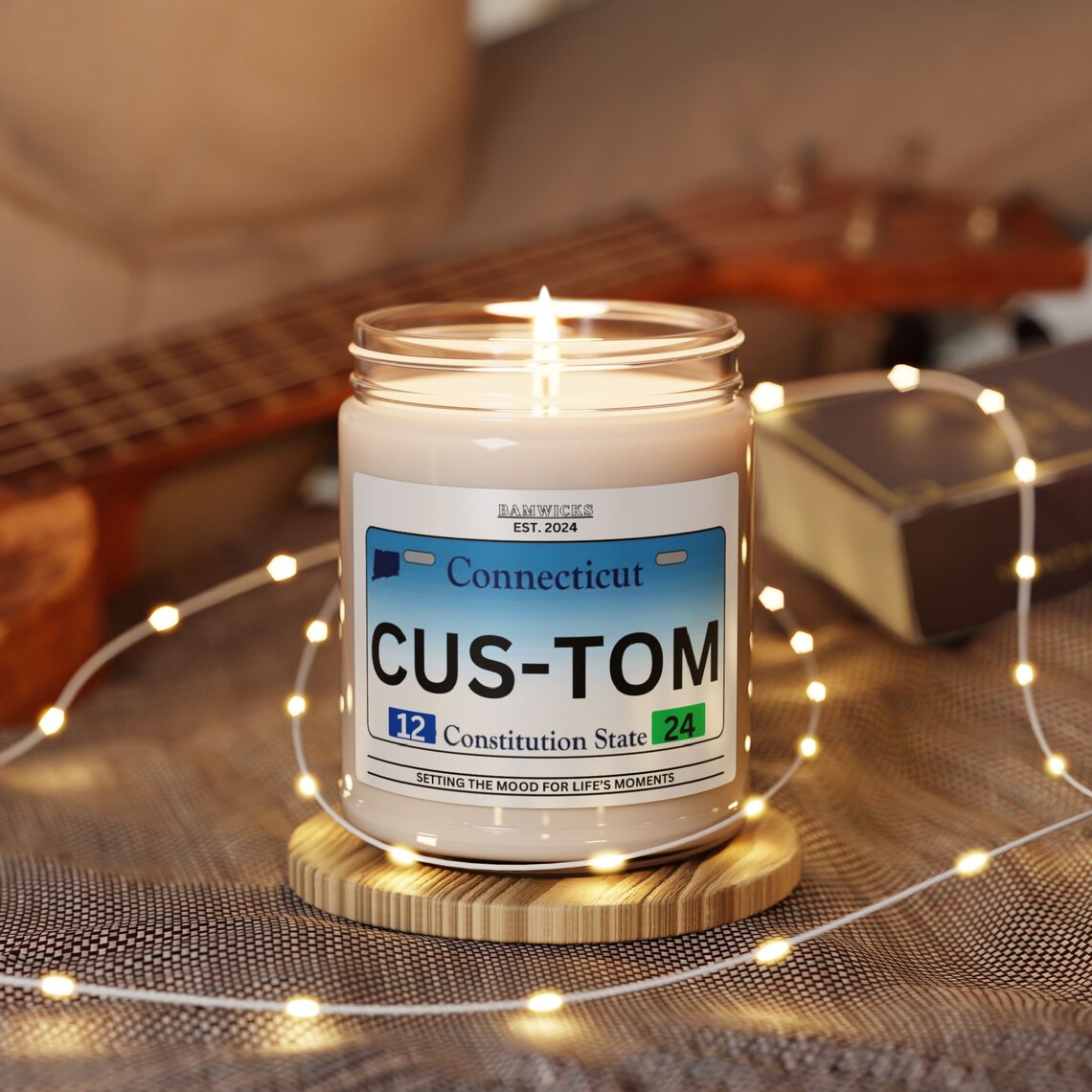 Connecticut Custom State License Plate Scented Candle Gift Personalized ...
