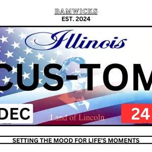 ILLINOIS Custom State License Plate Scented Candle Gift Personalized ...