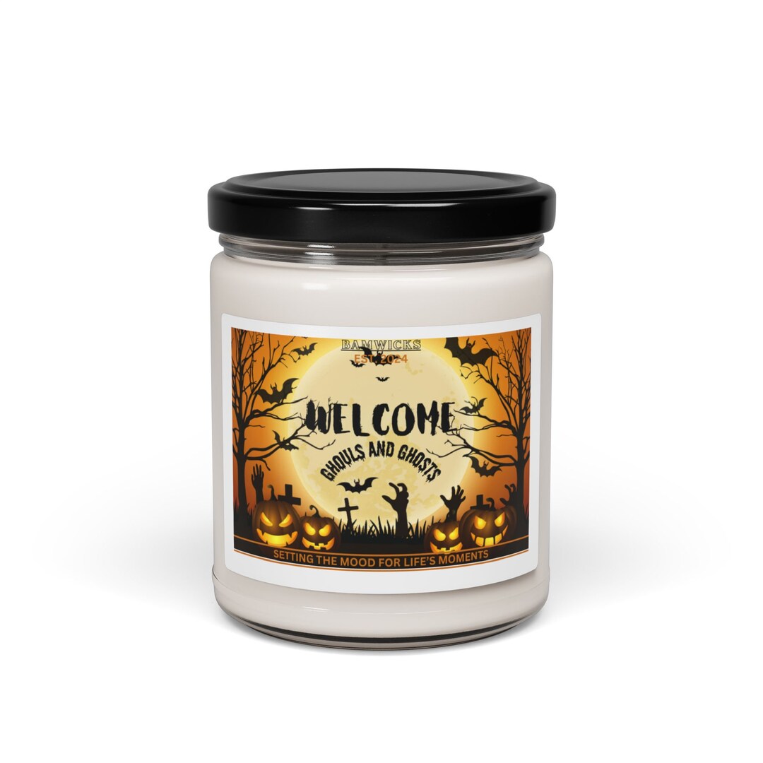 Welcome Ghouls and Ghosts Scented Candle for Halloween Theme House ...