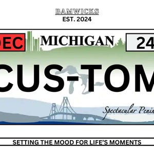 MICHIGAN Custom State License Plate Scented Candle Gift Personalized ...