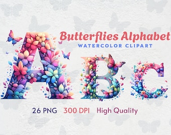 26 PNG, Watercolor Phoenix Alphabet Collection Clipart, Colorful ...
